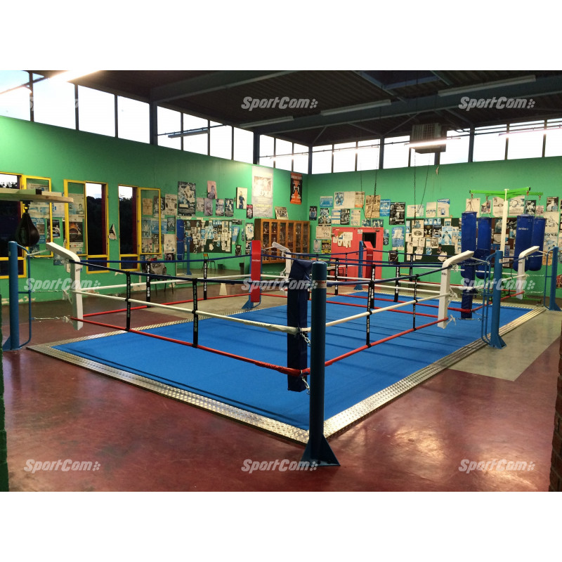 Ecofix floor-mounted double boxing ring with aluminium border | SportCom
