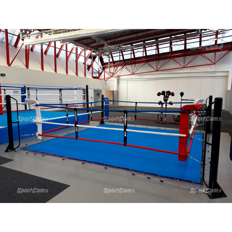 Ecofix floor-mounted boxing ring with tie-down ropes | SportCom
