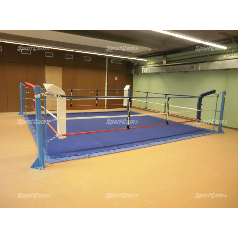Ecofix floor-mounted boxing ring with tie-down ropes | SportCom