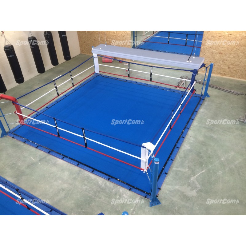 Ecofix floor-mounted boxing ring with tie-down ropes | SportCom