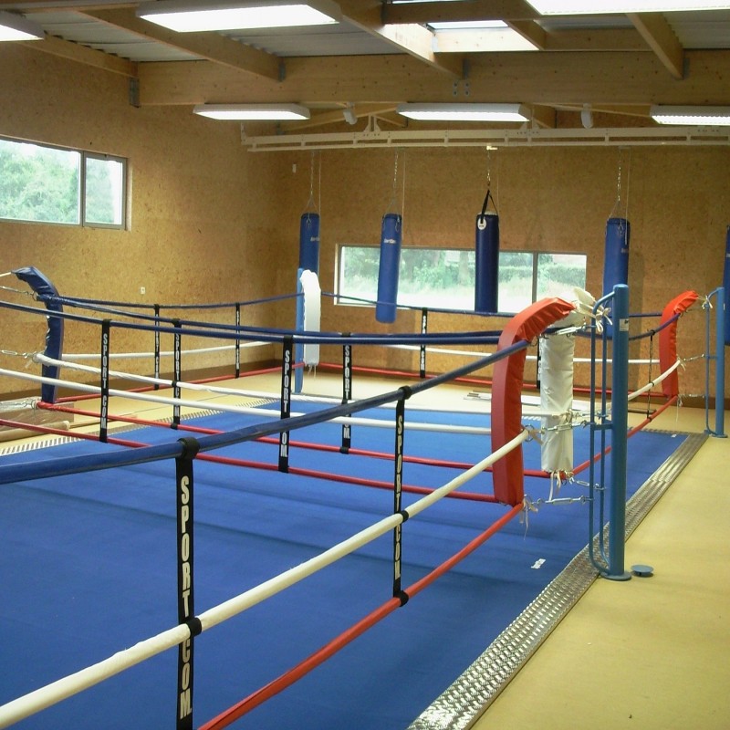 Double rings de boxe écofixe au sol pourtour alu | SportCom