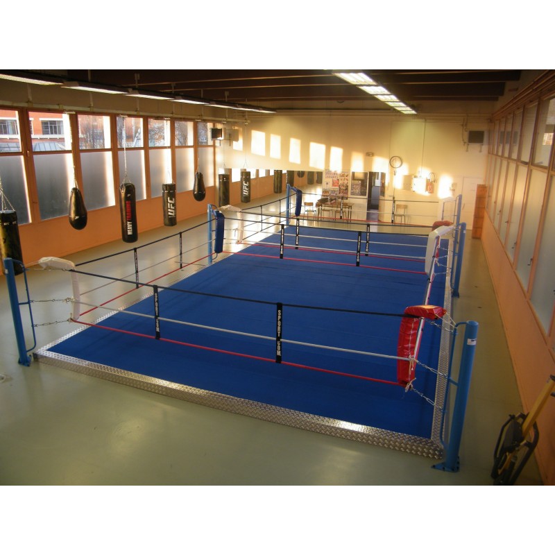 Ecofix floor-mounted double boxing ring with aluminium border | SportCom